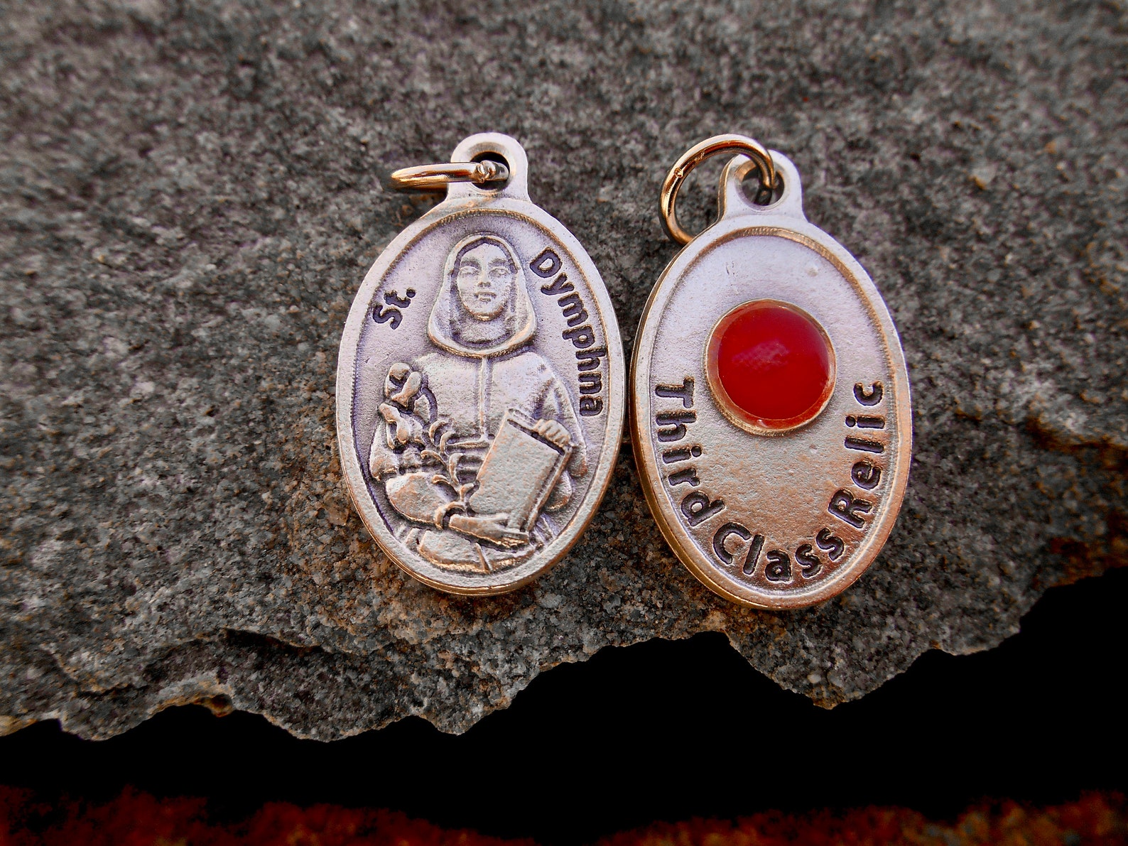 St Saint DYMPHNA Relic Saint Dymphna Relic Medal Catholic - Etsy