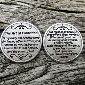 Act of Contrition Pocket Coin, 1st Holy Communion Token, Prayer Pocket ...