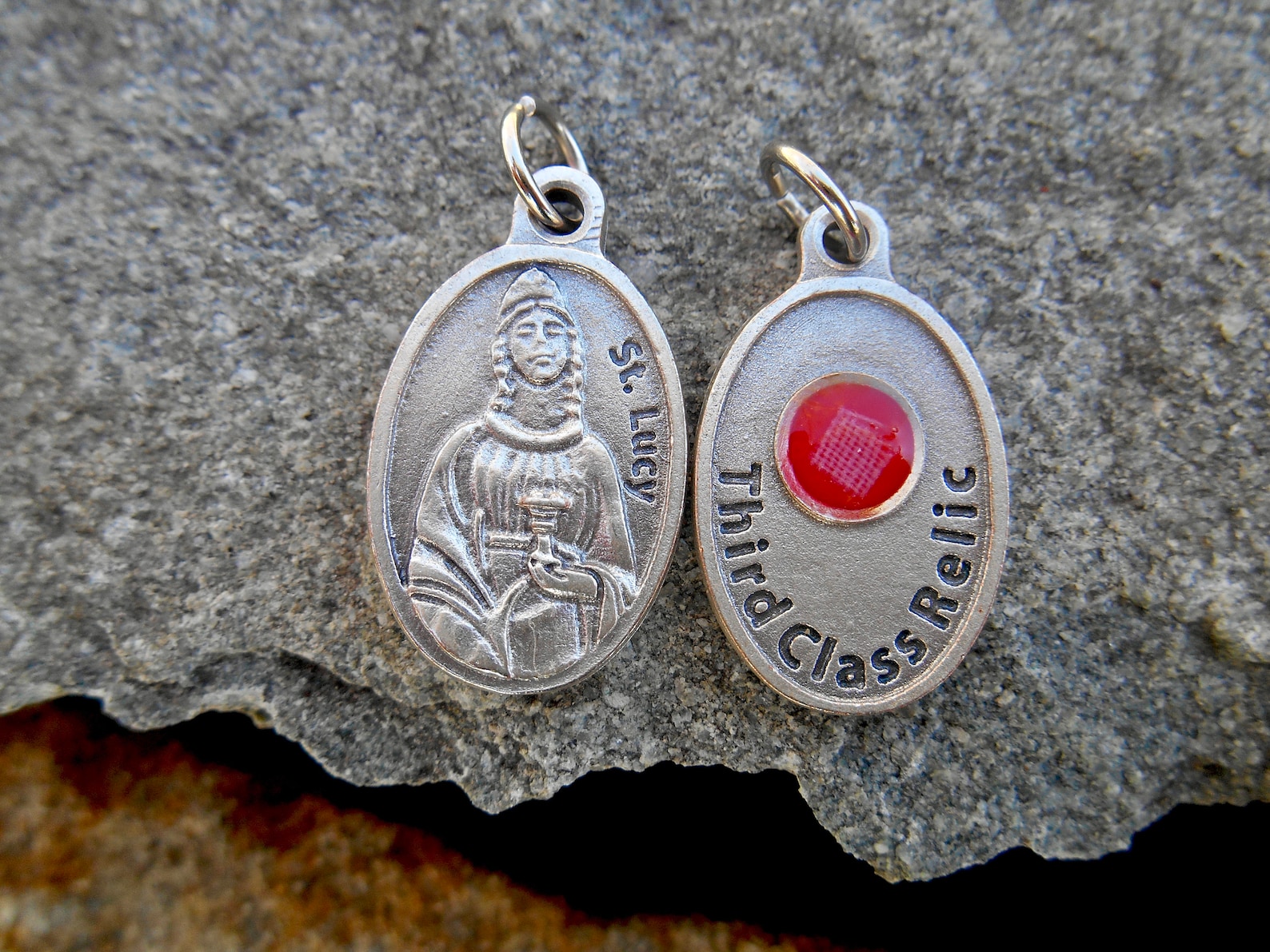 Saint St Lucy Relic Medal/ St Lucy Charm Necklace/saint Lucy Medal ...