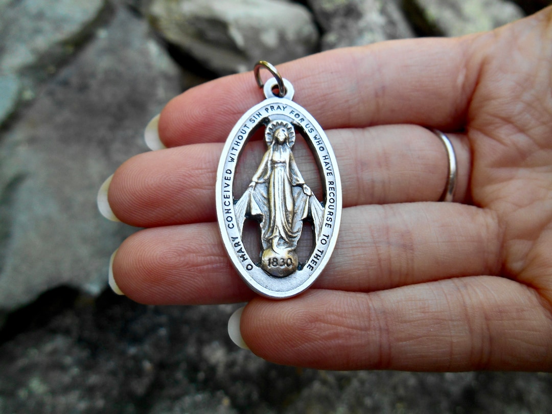 Large Silhouette Miraculous Medal/ Miraculous Medal for Necklace/1.5 ...