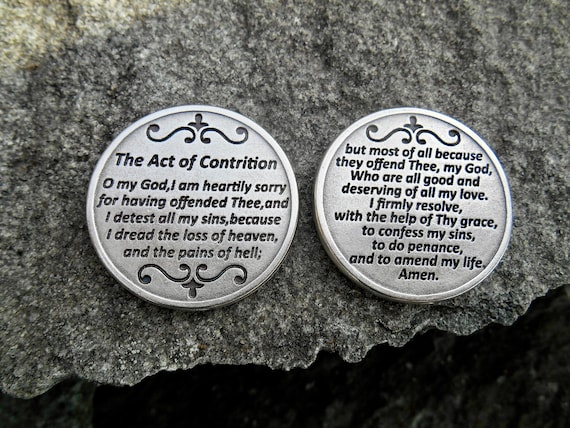 Act of Contrition Pocket Coin 1st Holy Communion Token - Etsy