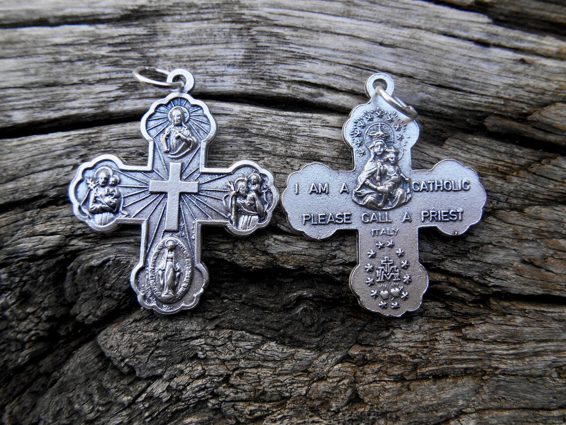 Large 5 Way Cross Pendant/jesus Cross/jesus Five Way Cross | Etsy