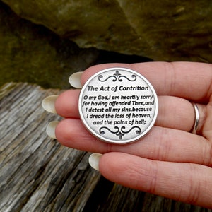 Act of Contrition Pocket Coin, 1st Holy Communion Token, Prayer Pocket ...