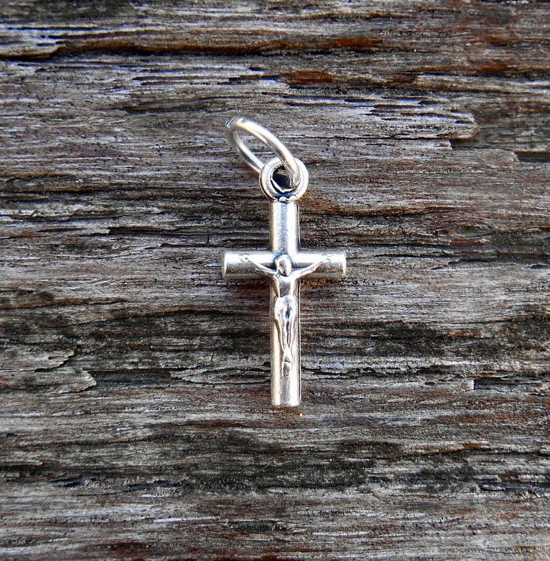 Tiny Crucifix Charm/ Miniature Cross Charm/ Small Cross Charm Bracelet ...