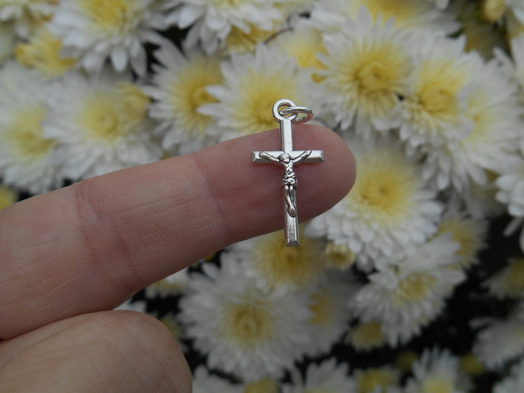 Tiny Crucifix Charm/ Miniature Cross Charm/ Small Cross Charm Bracelet ...