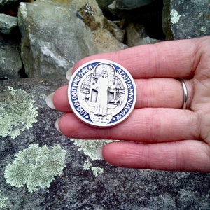 Saint Benedict Pocket Coin, Saint Benedict Enameled Token, Patron of ...