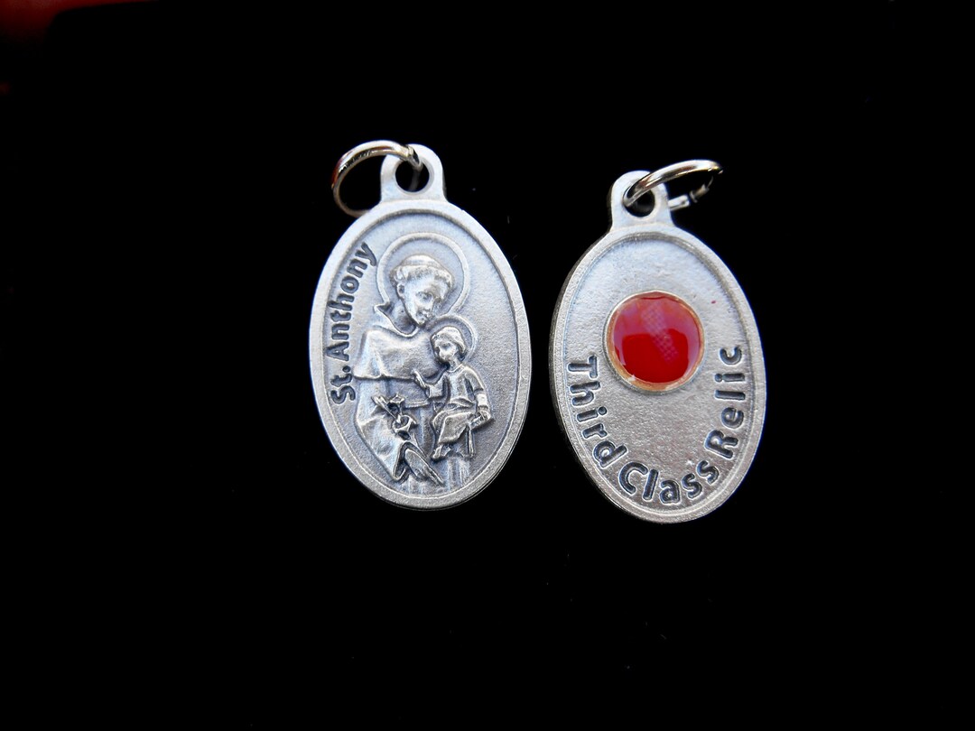 St Saint ANTHONY Relic Medal- Saint Anthony Medal, Catholic Saint ...