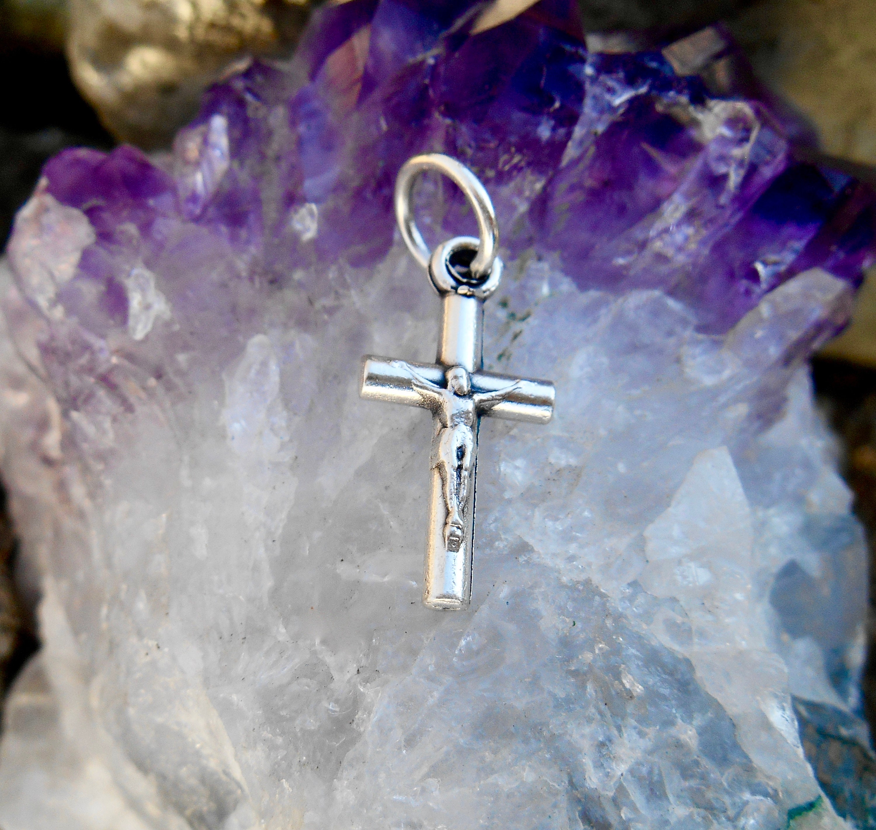 Tiny Crucifix Charm/ Miniature Cross Charm/ Small Cross Charm - Etsy