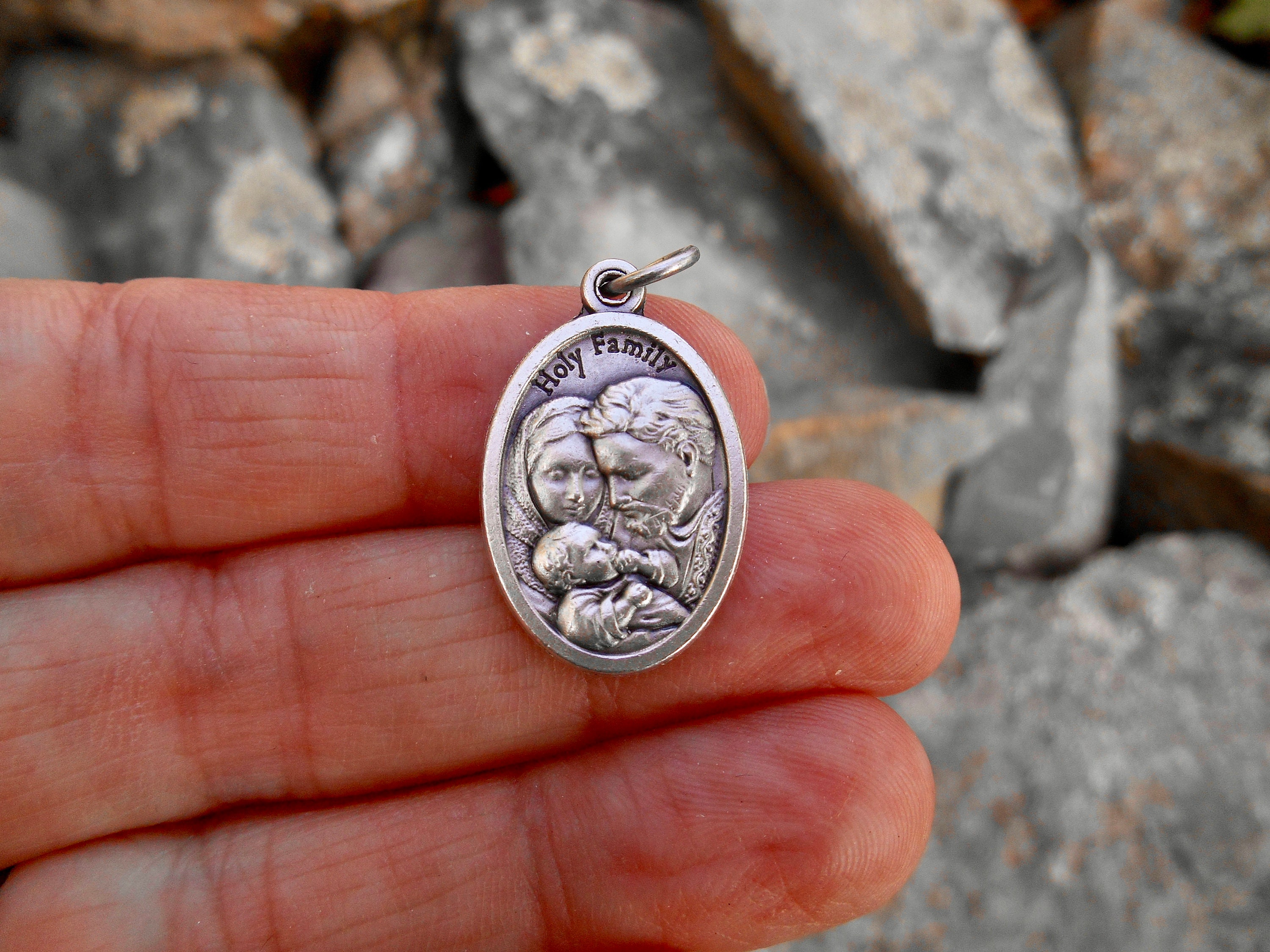 Holy Family Medal/ Nativity Charm for Necklace/holy Family - Etsy