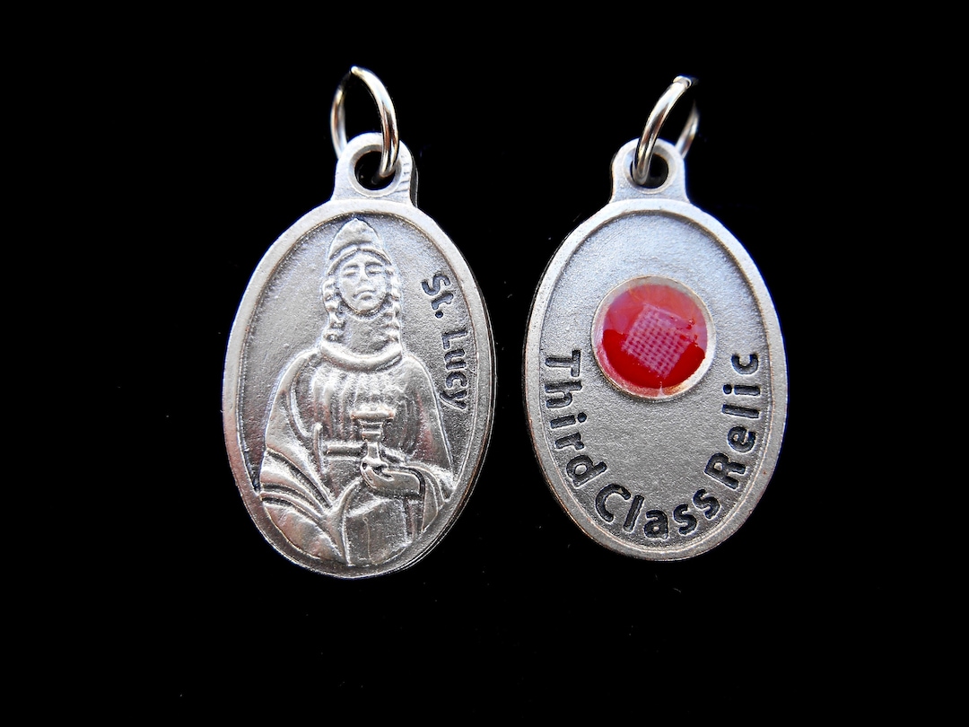 Saint St Lucy Relic Medal/ St Lucy Charm Necklace/saint Lucy Medal ...