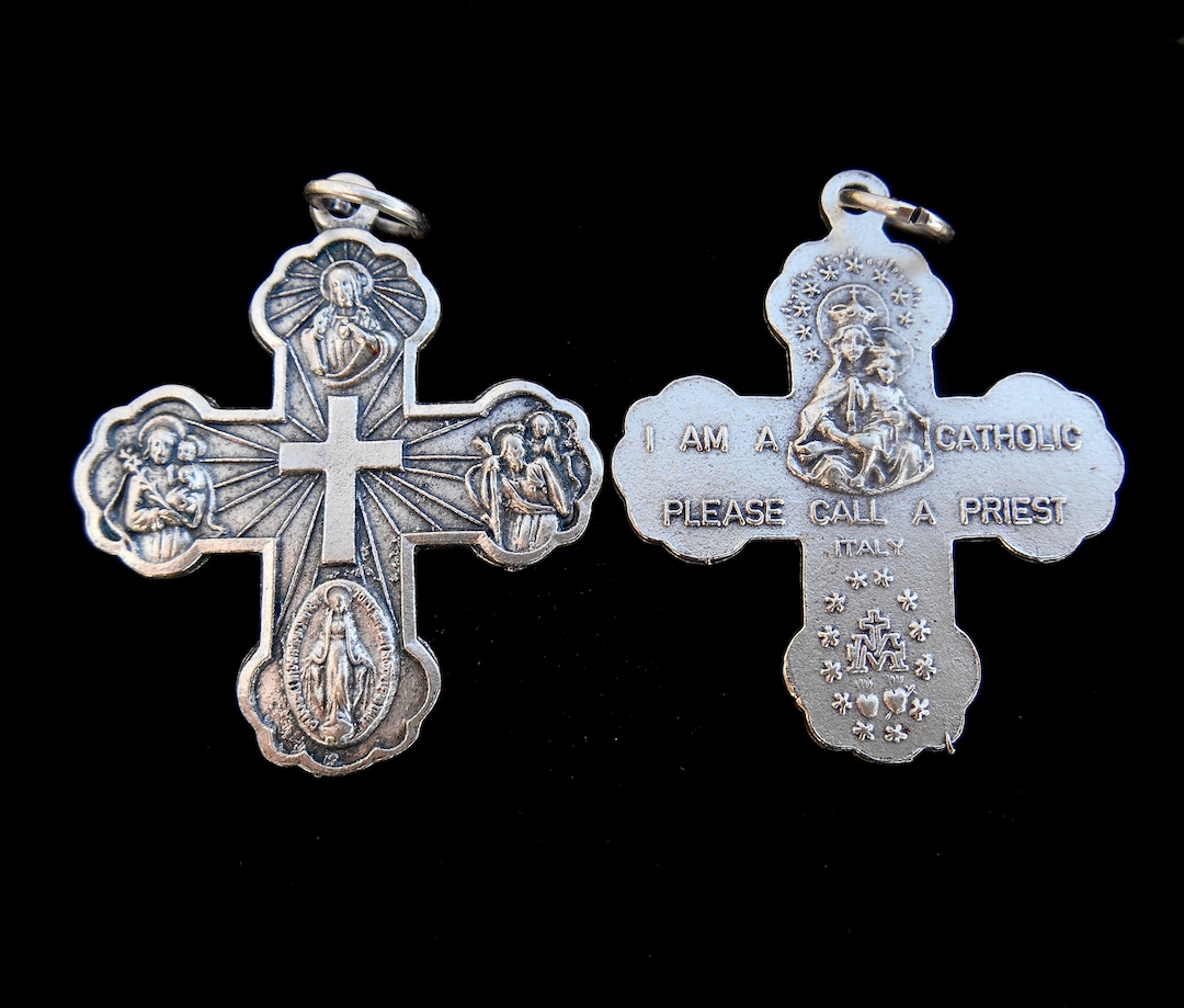 Large 5 Way Cross Pendant/jesus Cross/jesus Five Way Cross Double Sided ...