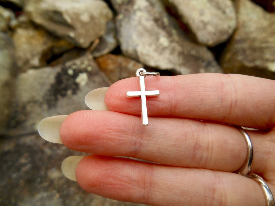 Tiny Cross Charm| Miniature Cross Charm| Small Cross Charm for Bracelet ...