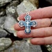 Large 5 Way Cross Pendant Blue Accent/jesus Five Way Cross Double Sided ...