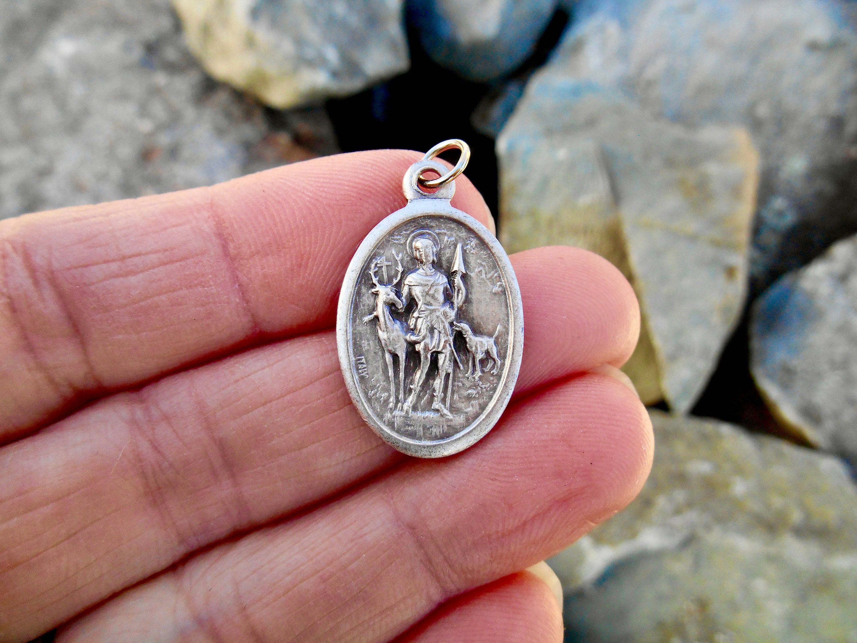 St Saint Hubert Medal/ Saint Hubert Charm/ Catholic Saint - Etsy