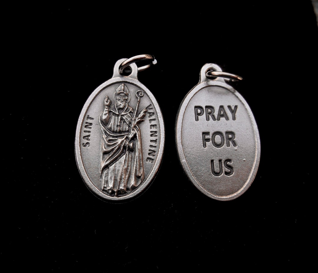 St Saint Valentine- Saint Valentine Medal, Catholic Saint for Necklace ...