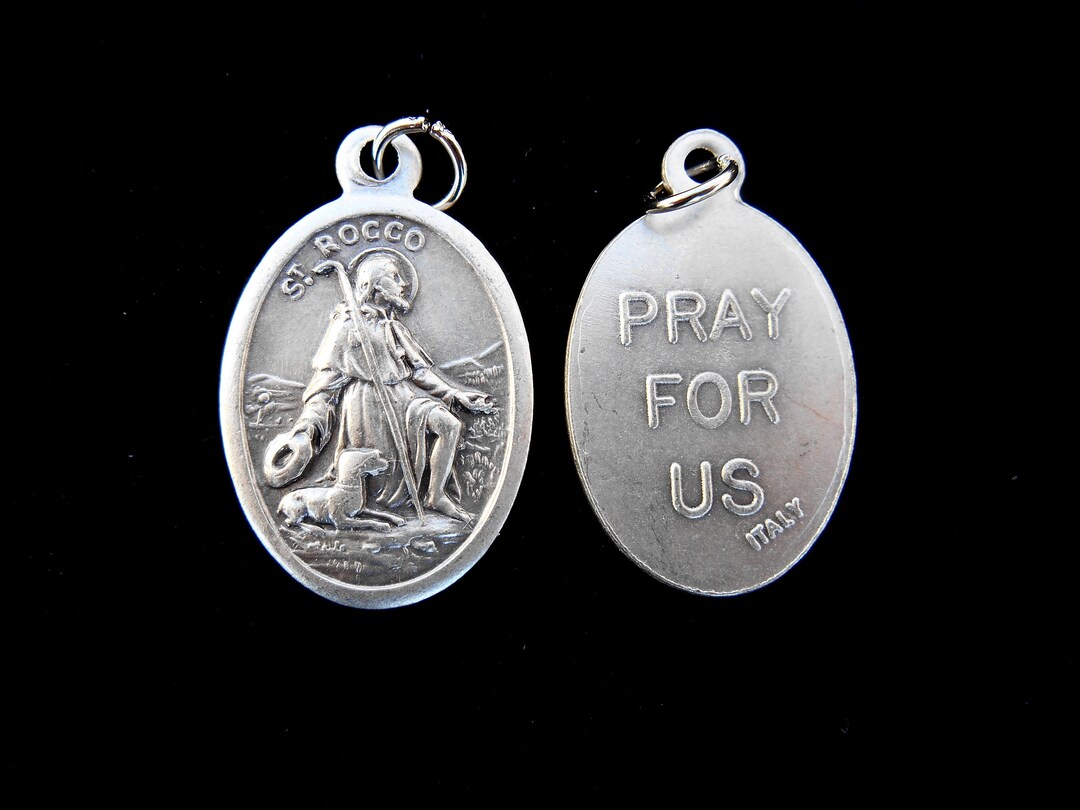 Saint ROCCO Medal/ St Rocco Charm for Necklace/saint Rocco Catholic ...