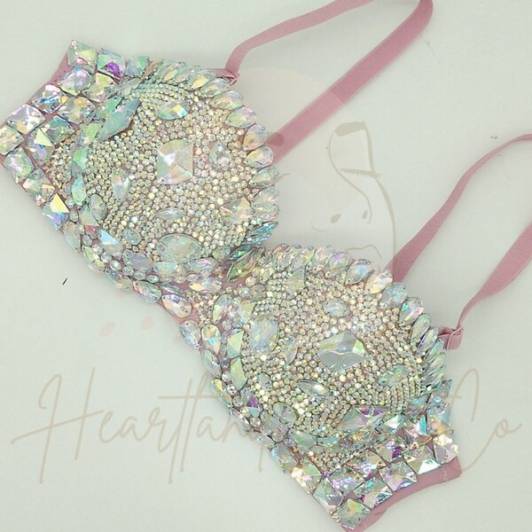 Rhinestone Bra - Etsy