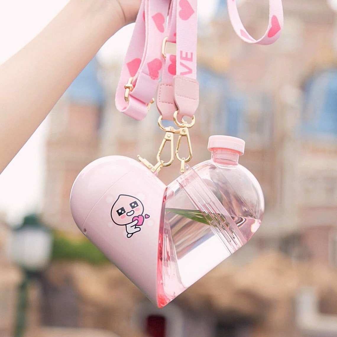 Heart Shaped Water Bottle 2 in 1 Water Bottle Water Bottle - Etsy