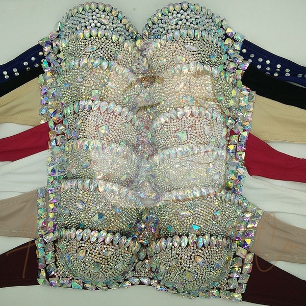 Rhinestone Bra - Etsy