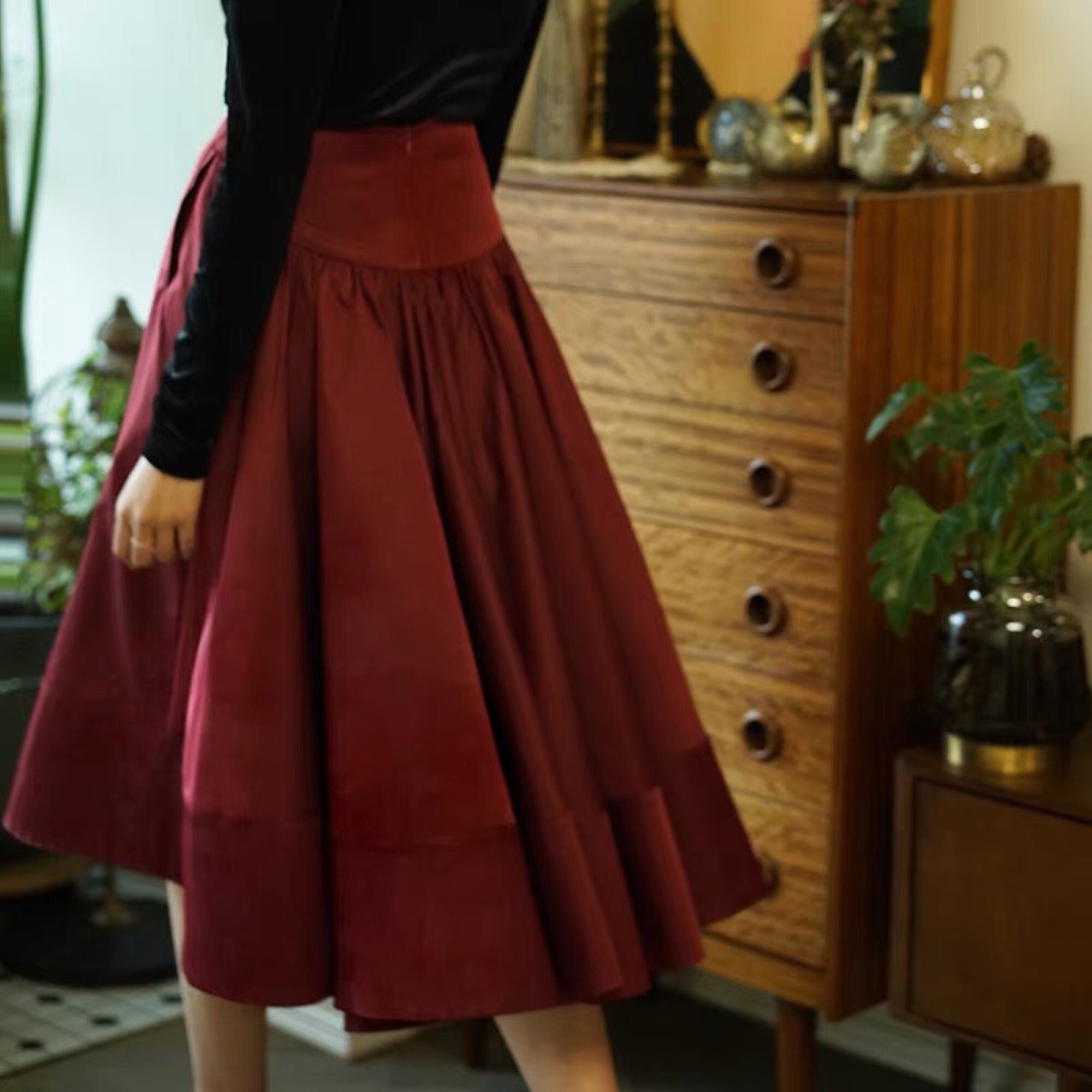 Maxi Skirt Graduation Skirt High Waisted Skirt Silk - Etsy