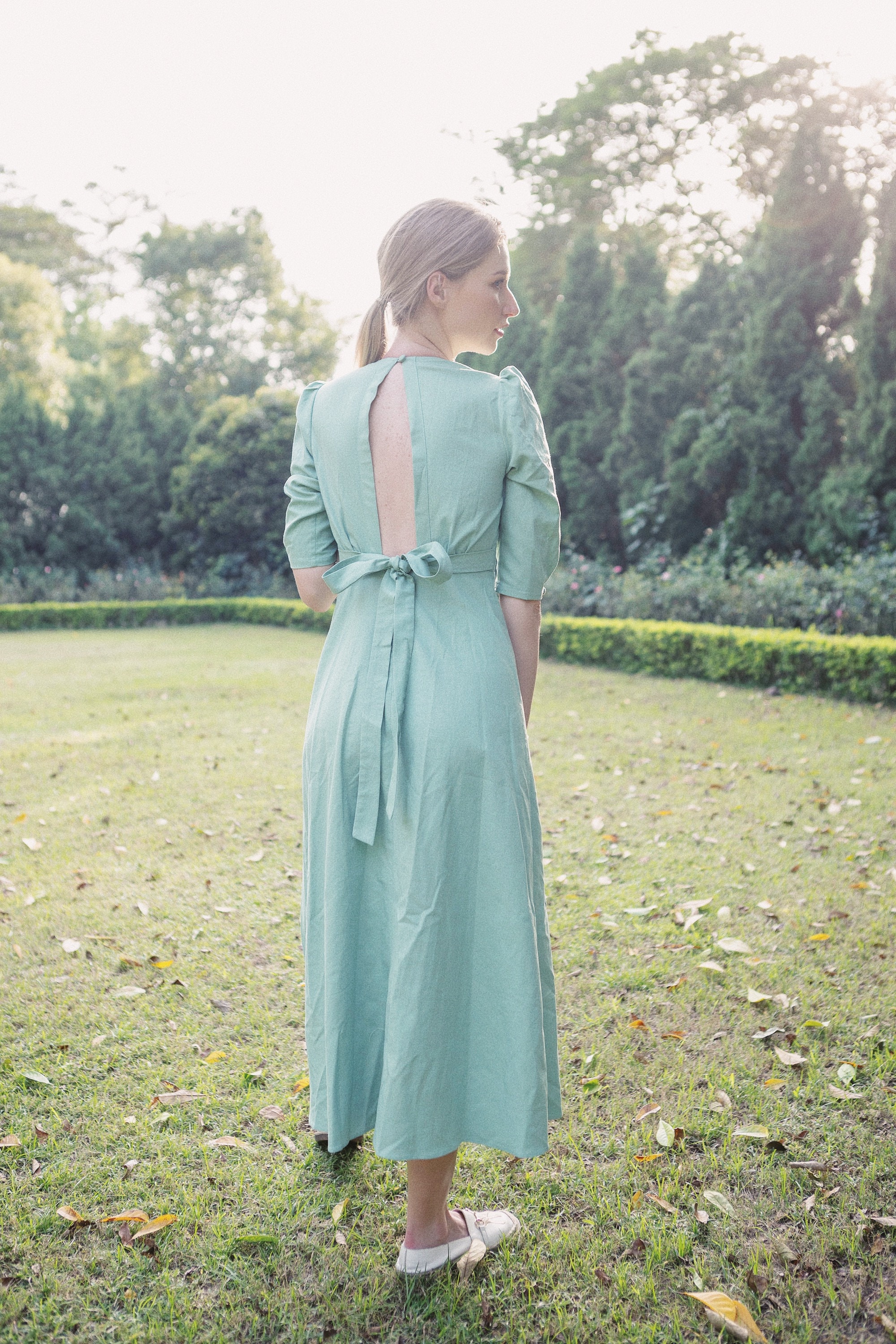 Flax Dress Linen Dress Vintage Dress Maxi Dress Button - Etsy