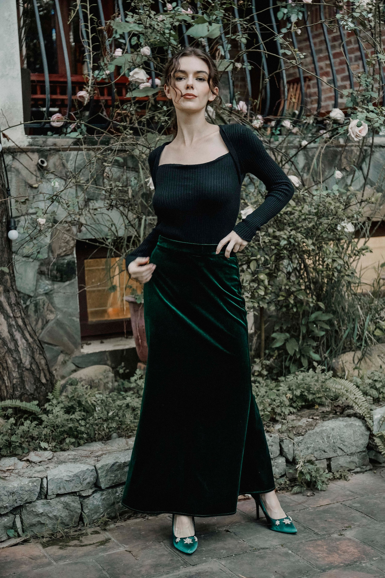 Velvet Skirt Maxi Skirt High Waisted Skirt Winter Skirt - Etsy