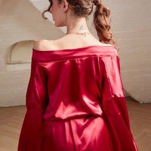 Kimono Silk Robe/ Silky Kimono Sleeves Long Robe/ Long Sleeves Robe ...