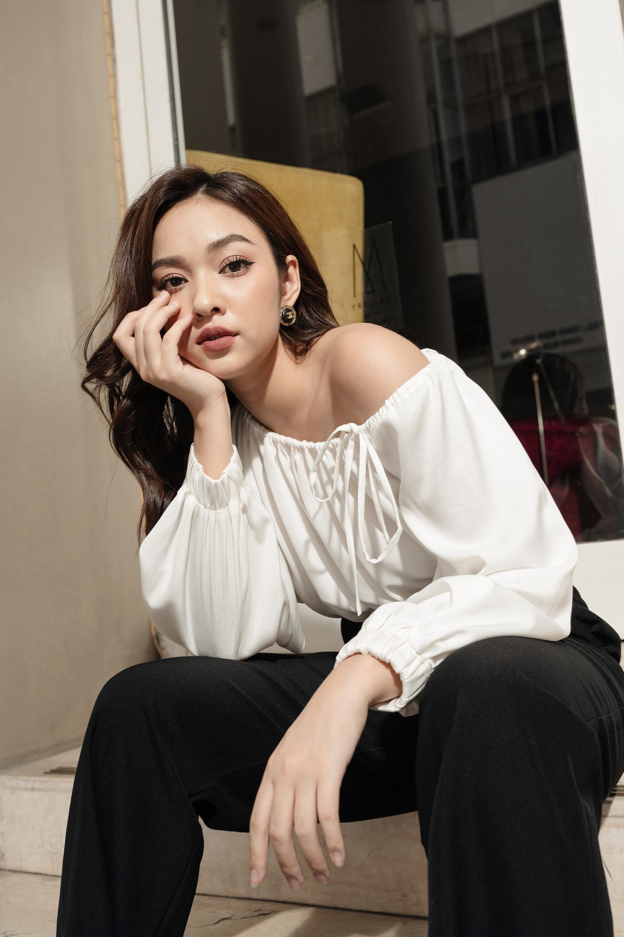 Open Shoulder Blouse - Silk Blouse - off Shoulder Blouse - Summer ...