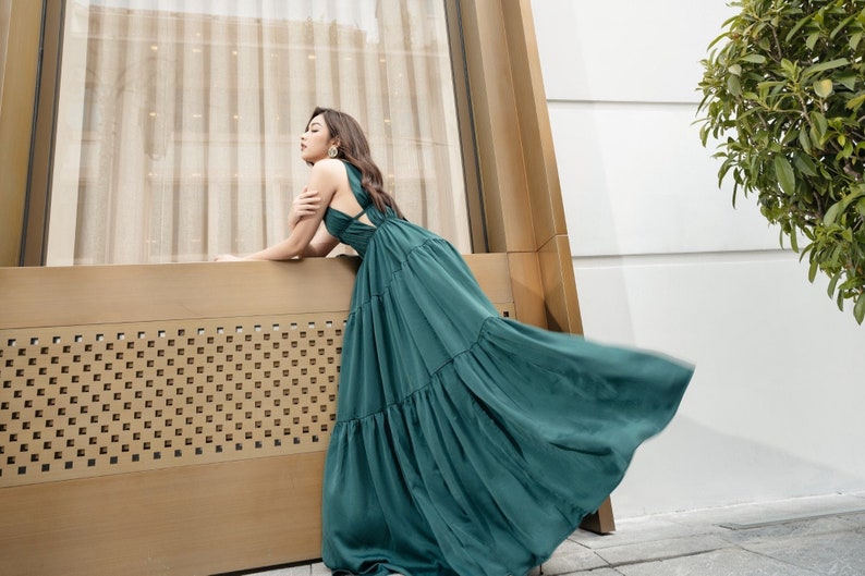 Emerald Green Dress Maternity Dress Silk Dress - Etsy