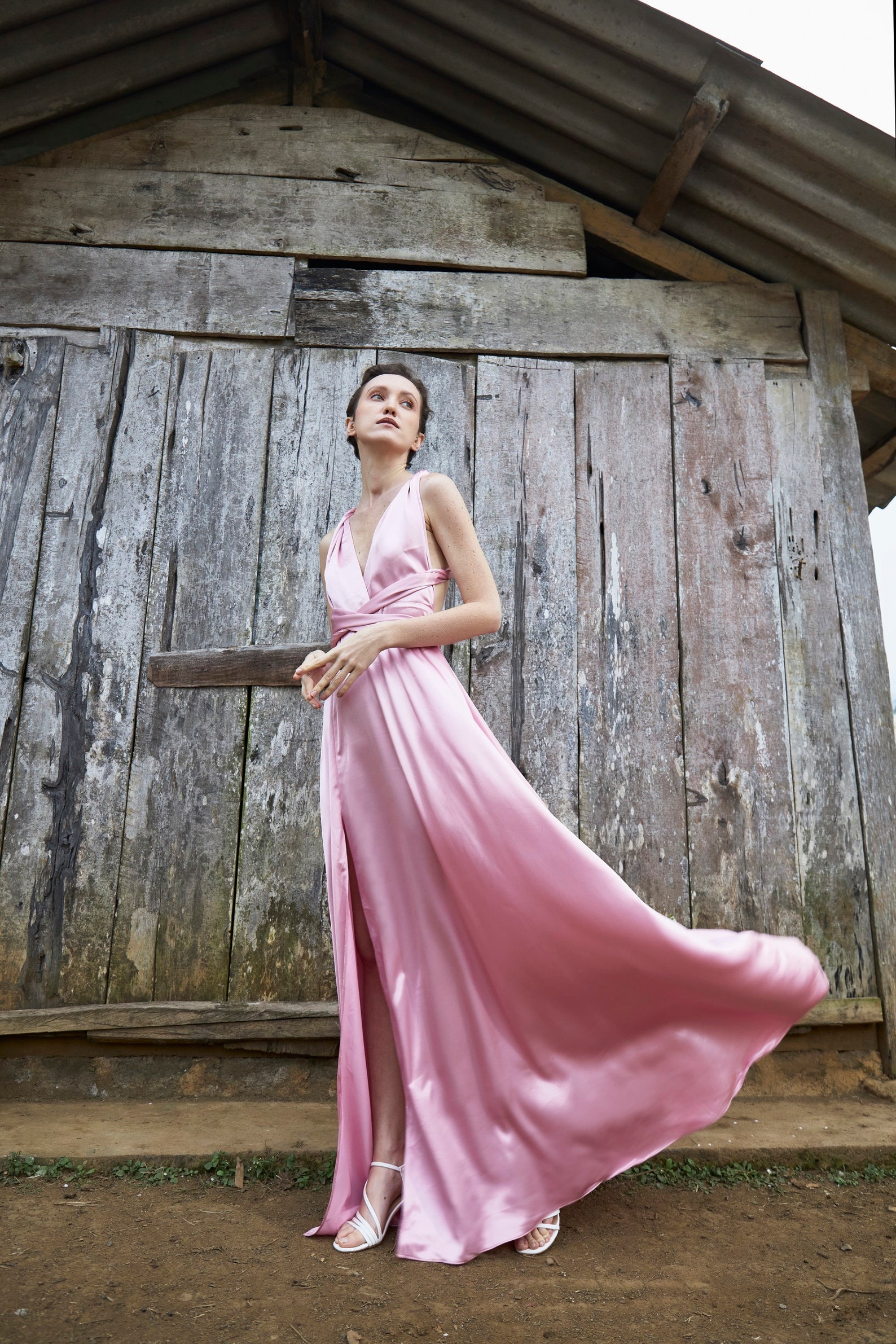 Multi Styles Silk Dress - Open Back Dress - Maxi Dress - Engagement ...