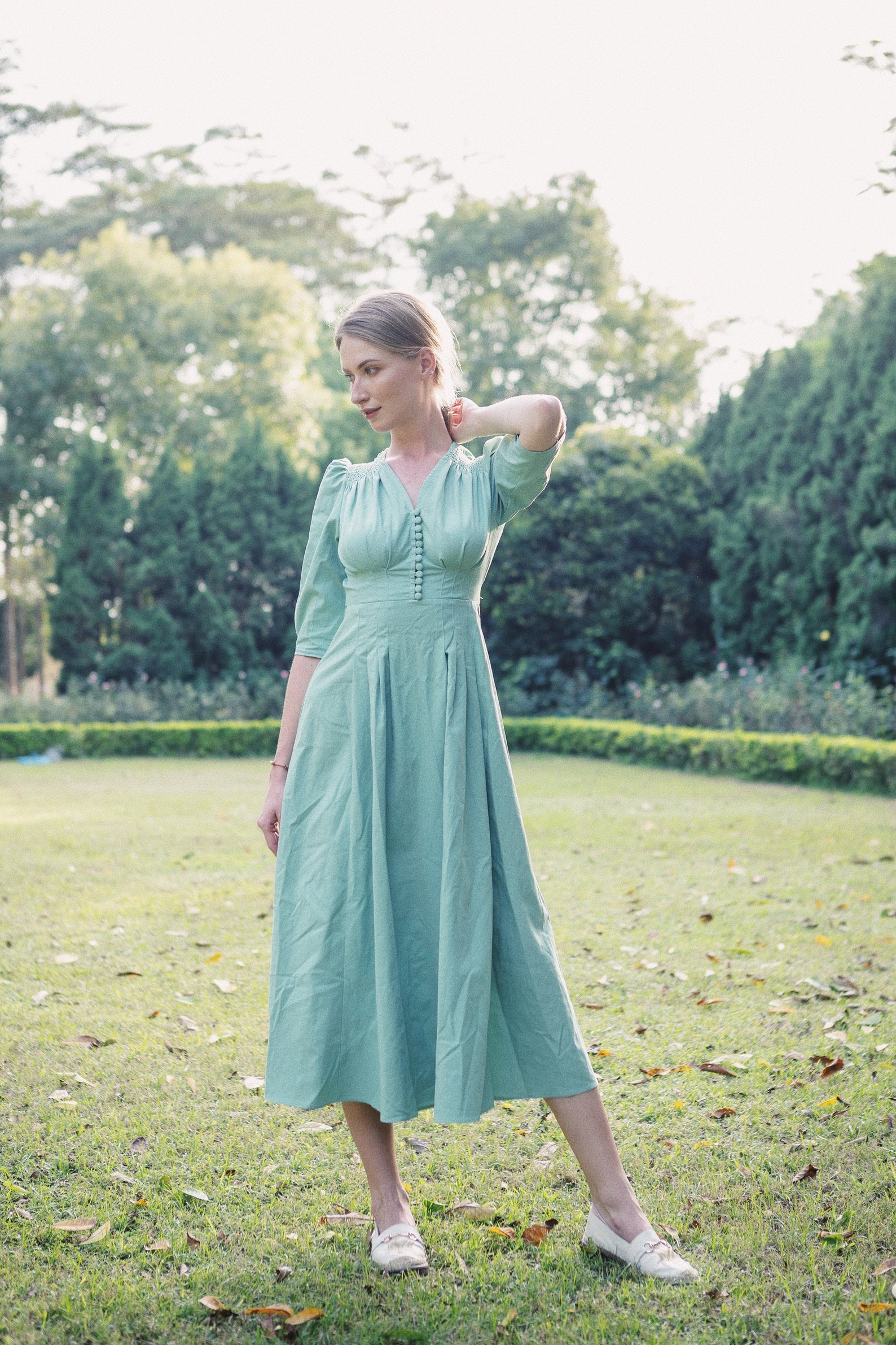 Flax Dress Linen Dress Vintage Dress Maxi Dress Button - Etsy