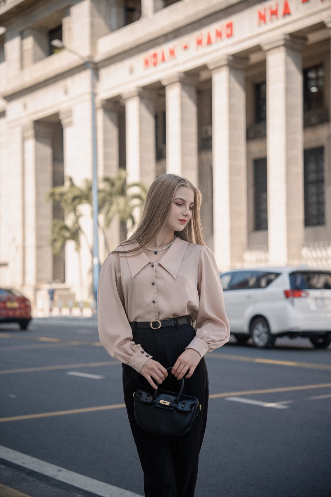 Graduation Blouse - Long Sleeves Blouse - Silk Blouse - Button Down ...