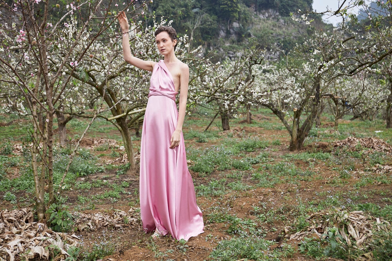 Multi Styles Silk Dress - Open Back Dress - Maxi Dress - Engagement ...