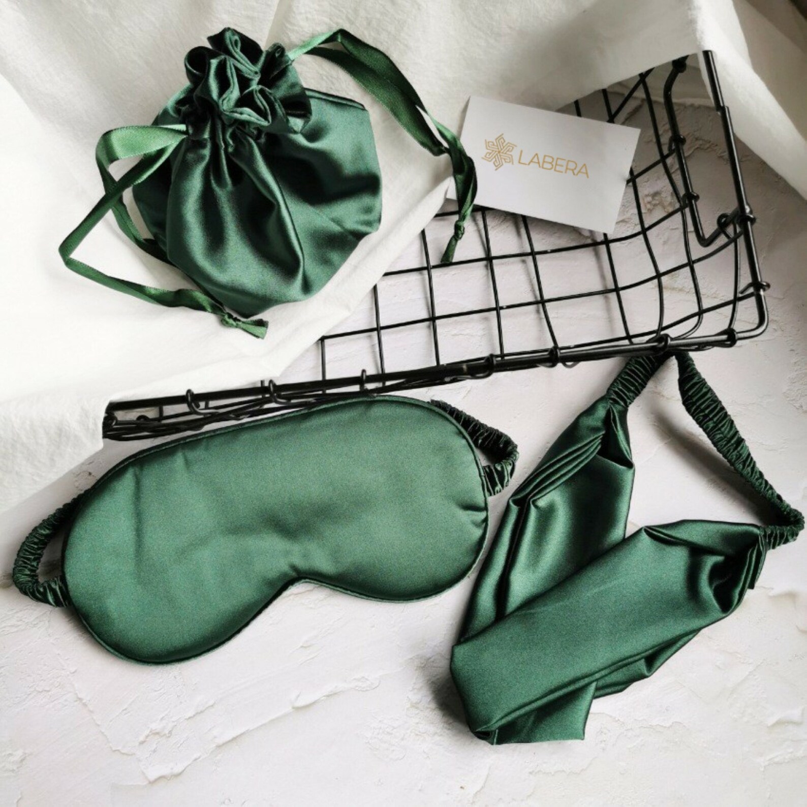 3 Piece Set Sleep Mask and Hair Accessories With Pouch / Silk - Etsy