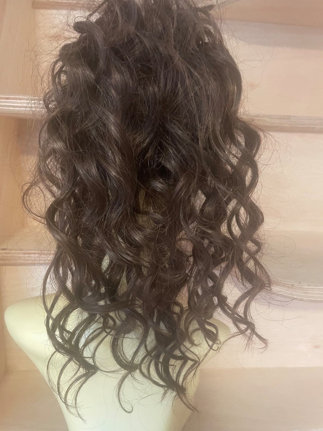 Brown (4) Italian Body Wave Scrunchie: 14 Inch Human Hair Blend ...