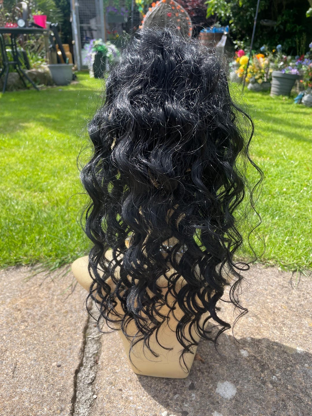 Black (1 )mix Human and Premium Hair Scrunchie Hairpiece Ponytail ...