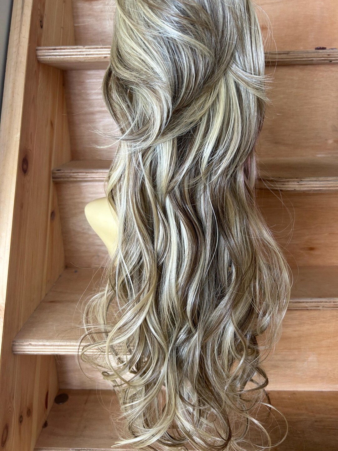 26" Blonde Human Hair Blend Ponytail, Claw Clip or Drawstring (16/43 ...