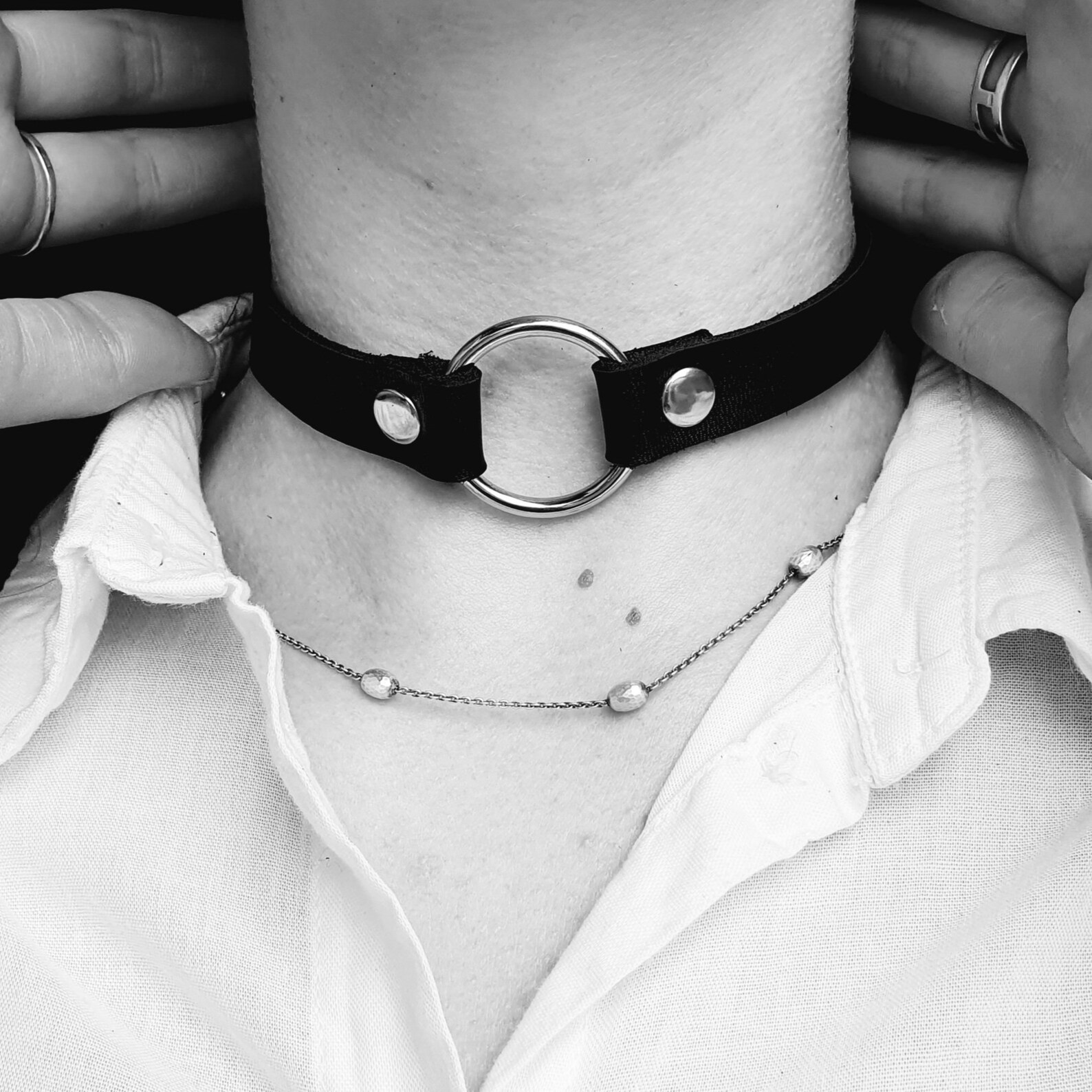Thin Choker Necklace Leather Choker Collar Designer Leather - Etsy