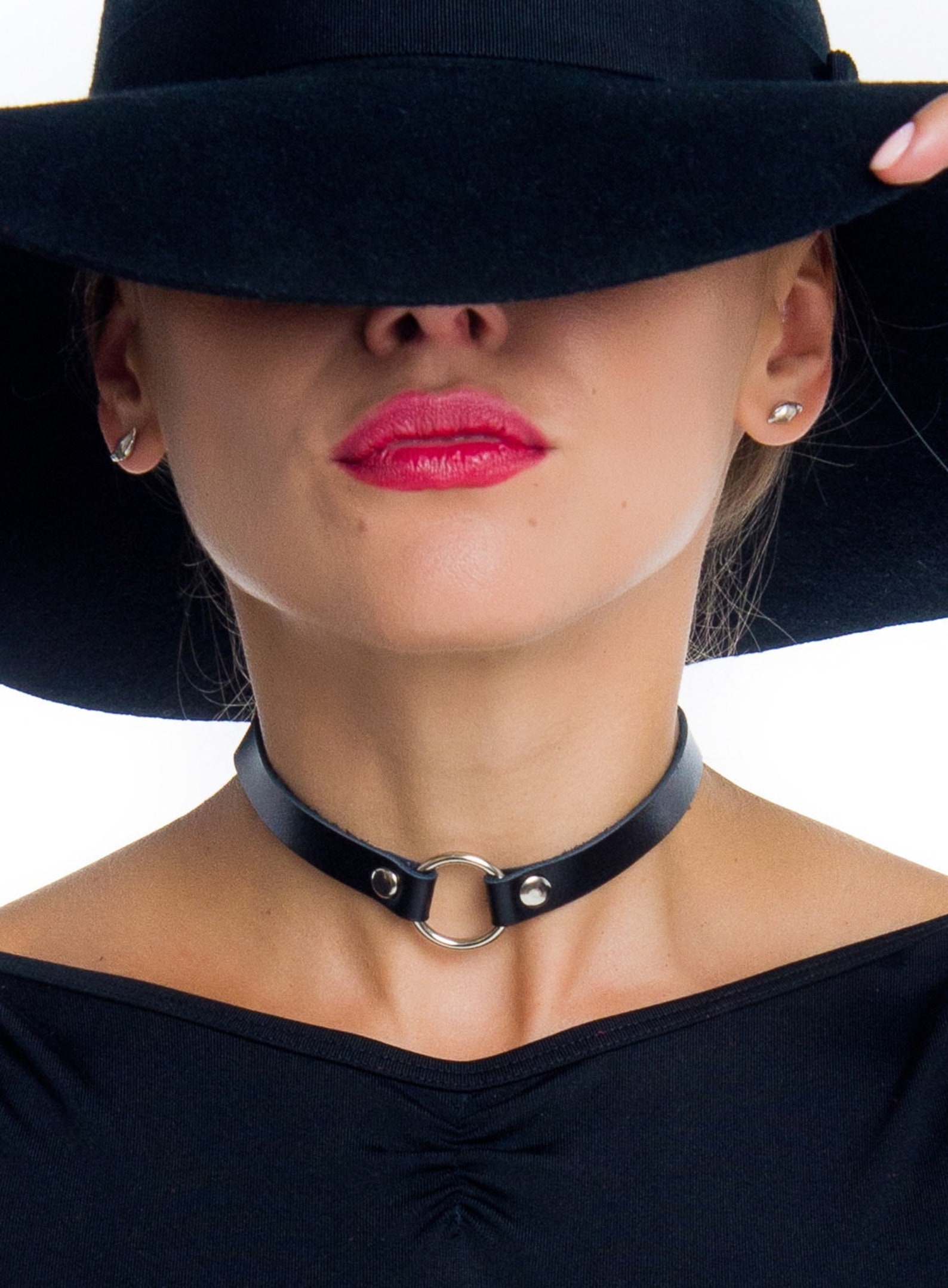 Thin Choker Necklace Leather Choker Collar Designer Leather - Etsy