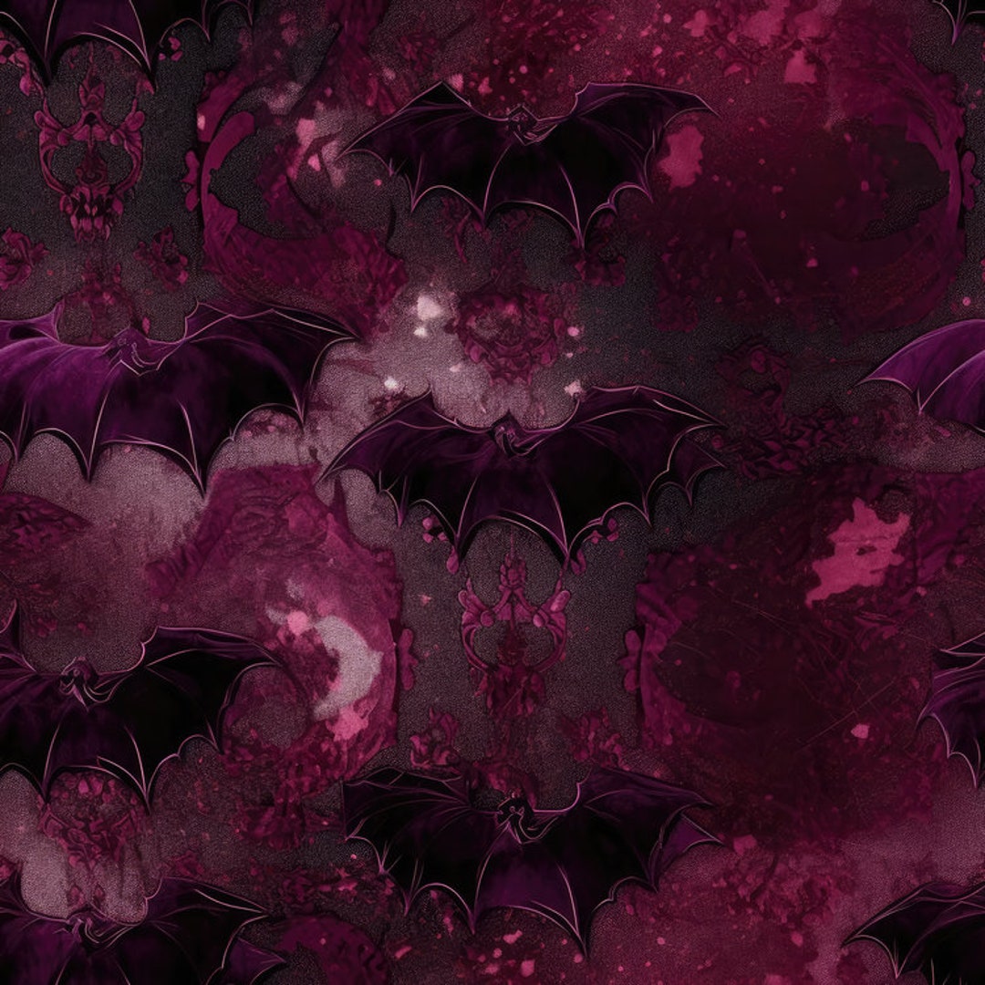 EP Jersey & French Terry Purple Gothic Bat Bat In-house Production Pre ...