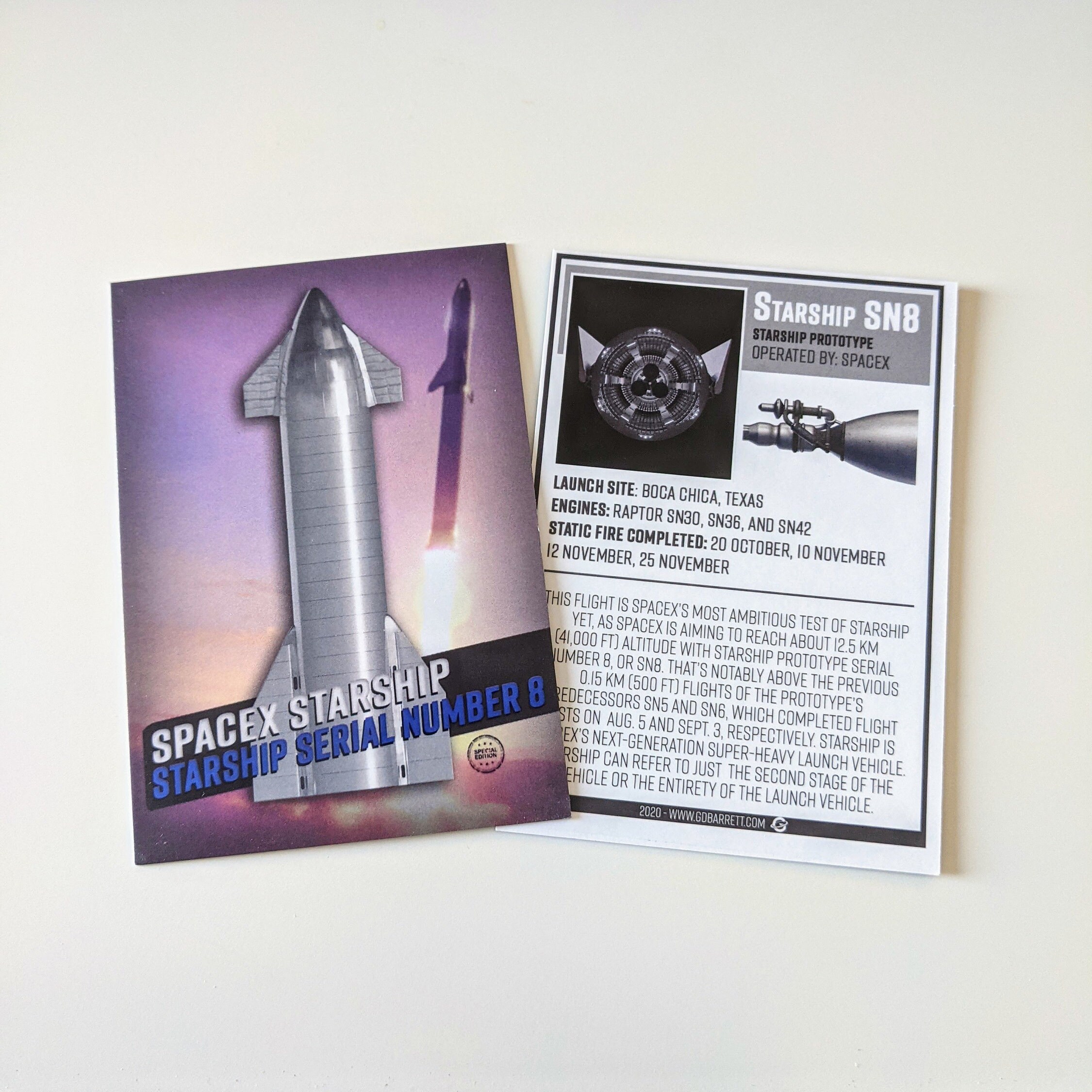 Spacex Starship SN8 Special Edition Collectors Card - Etsy