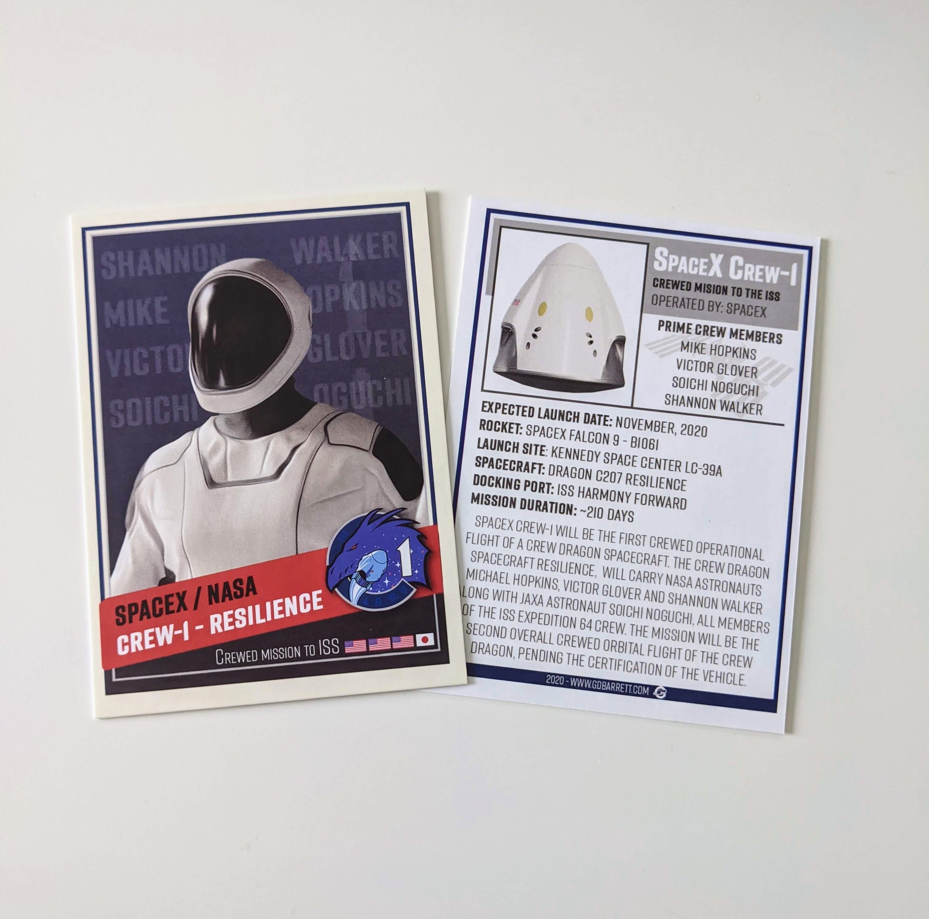 Spacex NASA Crew-1 Collectors Baseball Card - Etsy