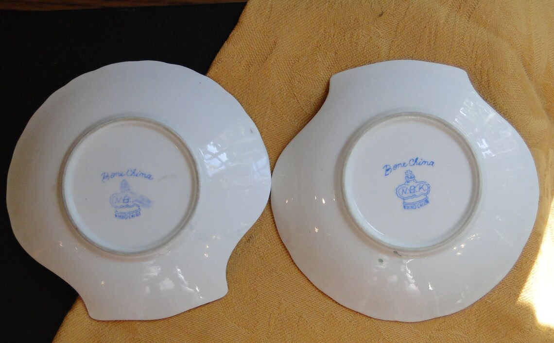 Vintage Nikko Bone China Shell Dishes Floral Patterns White | Etsy