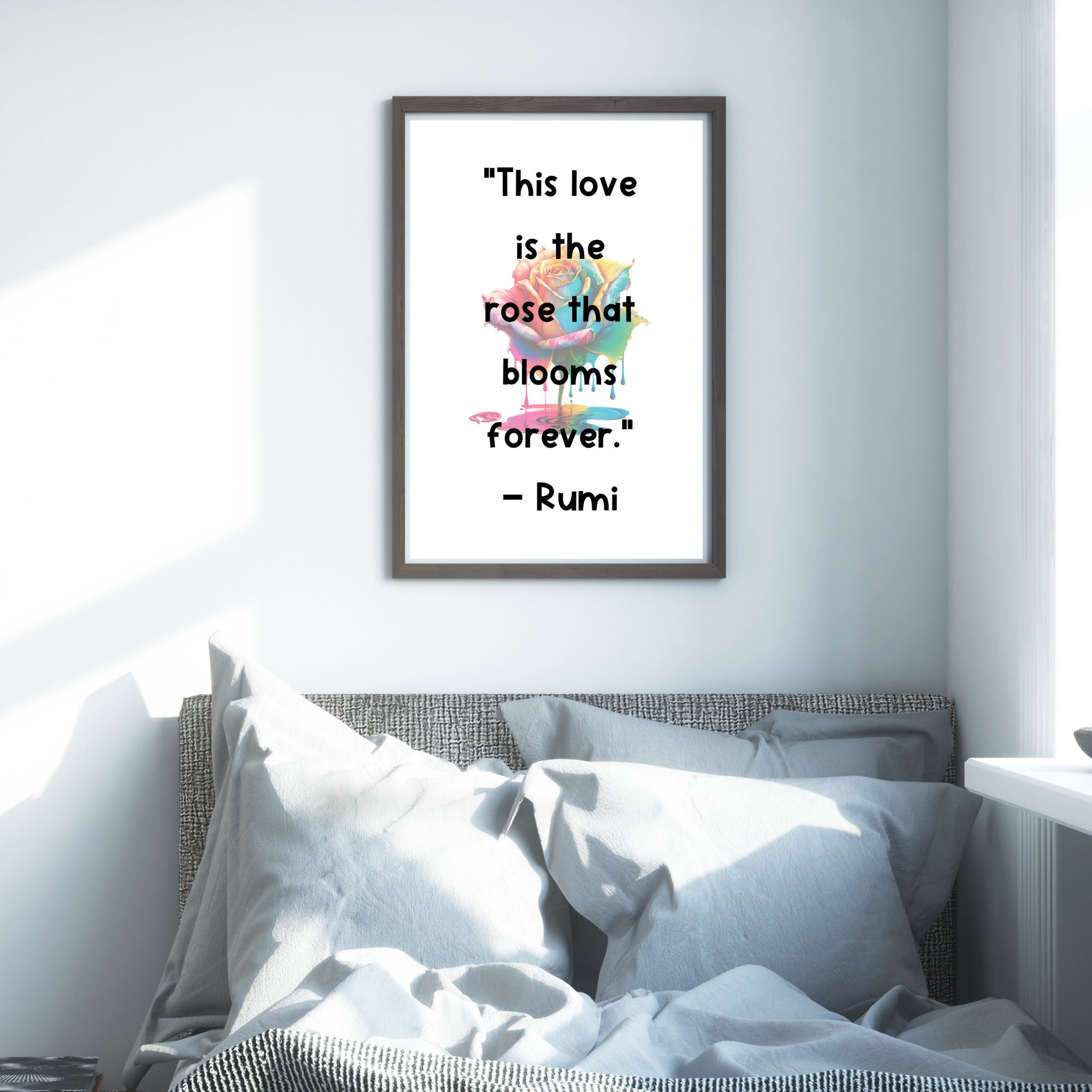 Rumi Rose Quote Printable Download Wall Art Quote Wall Art ...