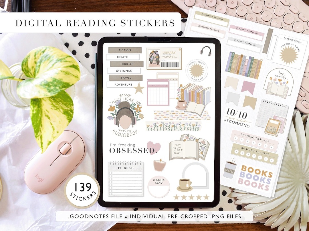 Digital Reading Stickers, Reading Stickers, Pre-cropped Stickers ...