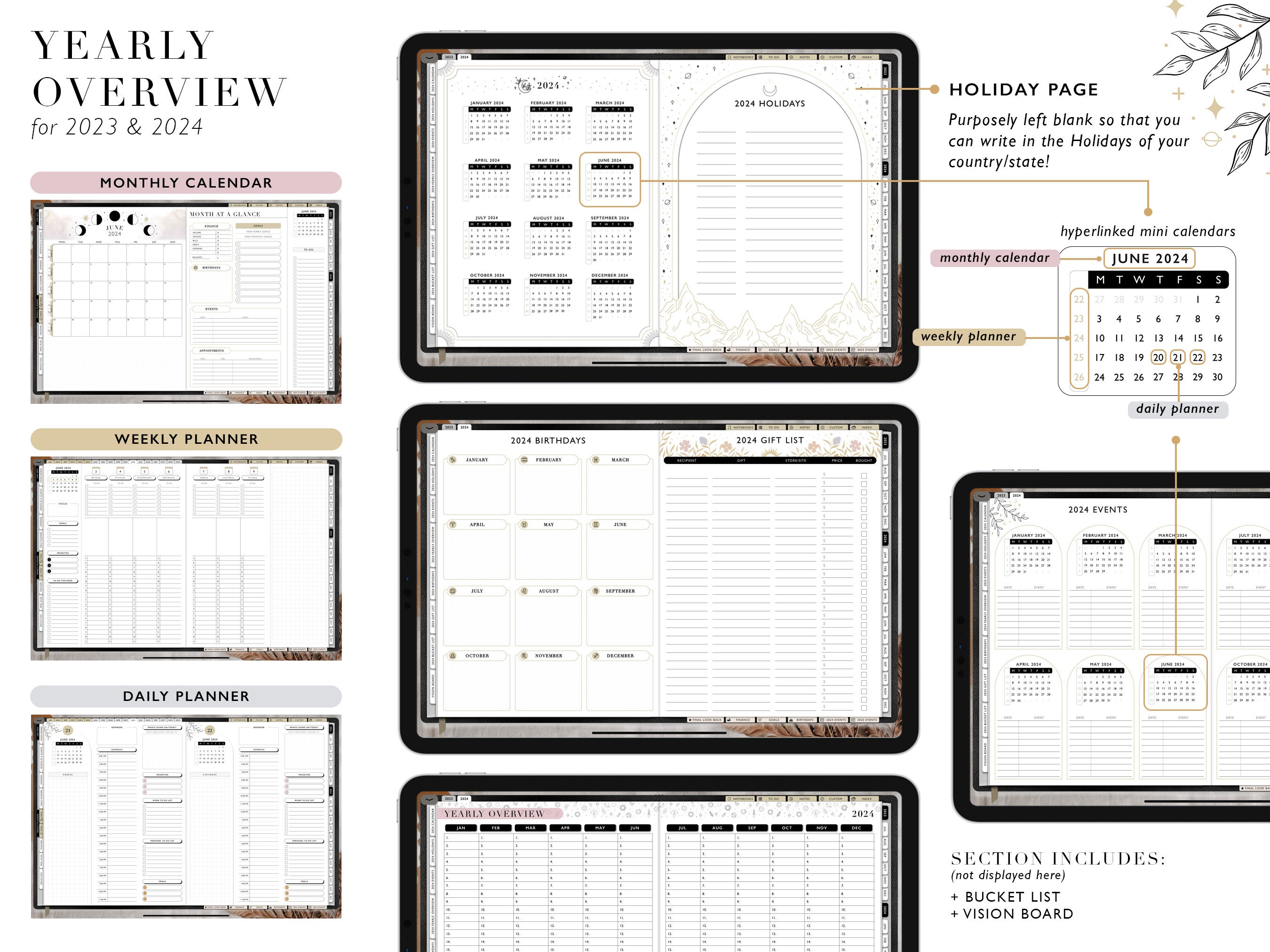2024 Digital Planner Jul 23 Dec 24 Digital Planner 2024 Planner ...