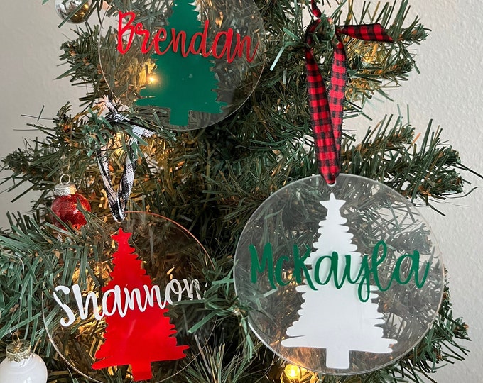 Personalized Christmas Ornament, Custom Name Acrylic Ornament ...