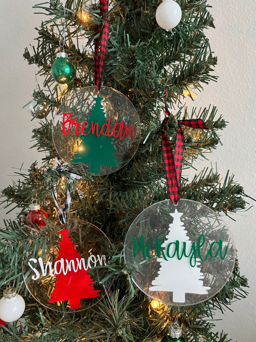 Personalized Christmas Ornament, Custom Name Acrylic Ornament ...