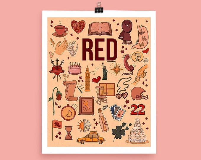Red Icons Poster - Taylor's Version - Etsy