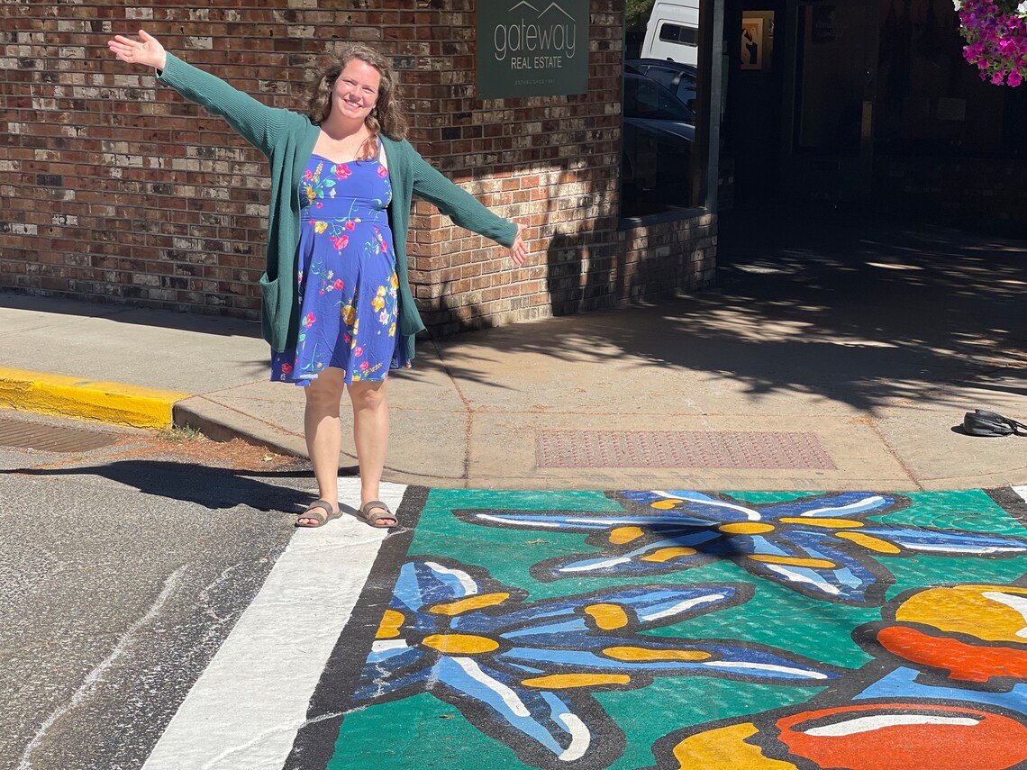 Ashland, OR Crosswalk Artwork Printable PDF “walking Upstream.” - Etsy